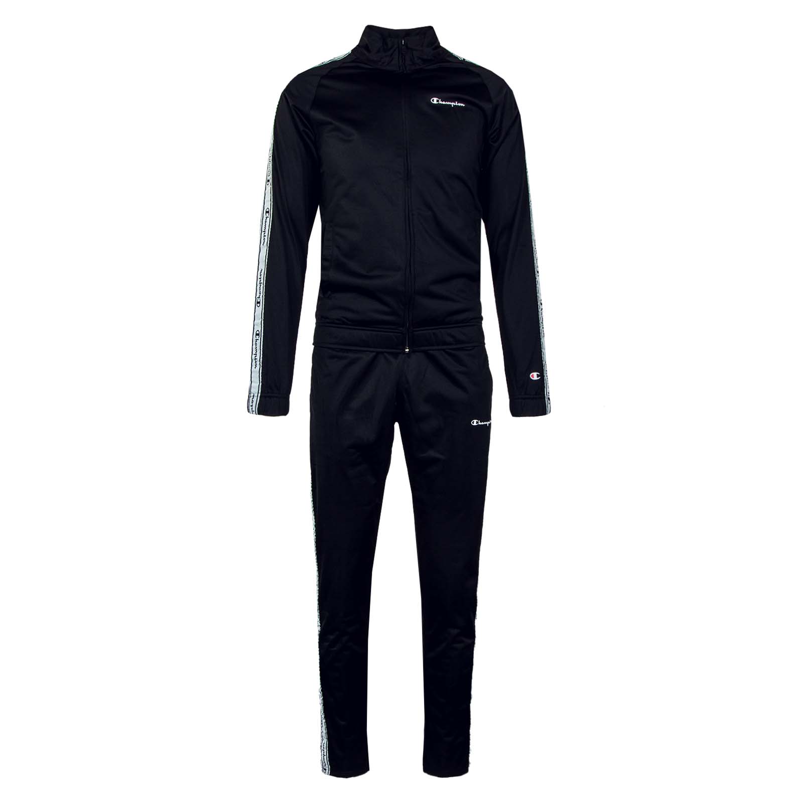 CHAMPION TUTA ACETATA UOMO CON BANDE – 217459 (nero) - Latini Sport