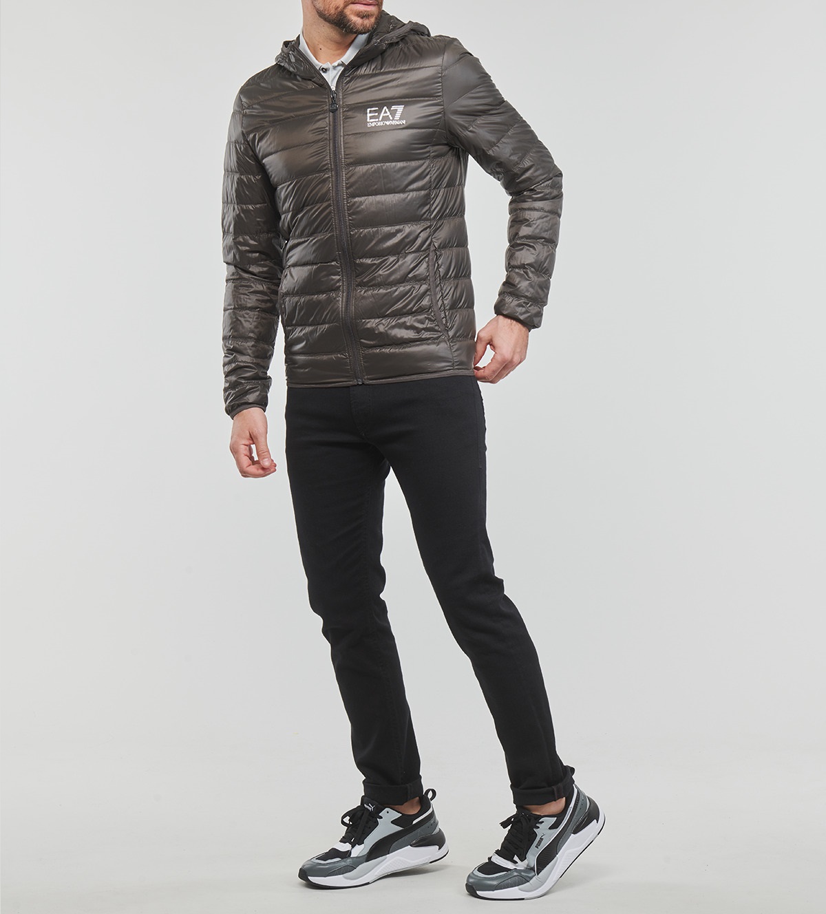 EA7 EMPORIO ARMANI Piumino da Uomo Packable Core Identity con Cappuccio in Vera Piuma - 8NPB02 ...